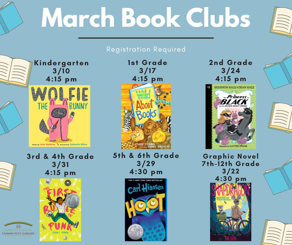 MarchBookClubs – Ballston Community Public Library