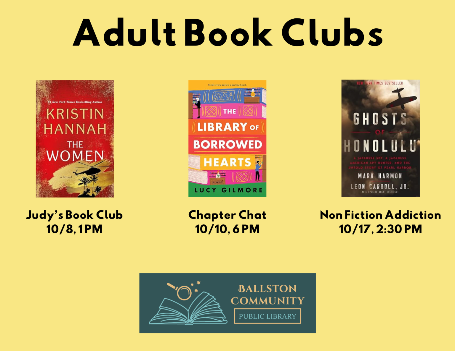 Book Clubs – Ballston Community Public Library